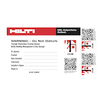 AIH | HILTI 3517802 FIRESTOP IDENTIFICATION QR LABELS 100/ROLL