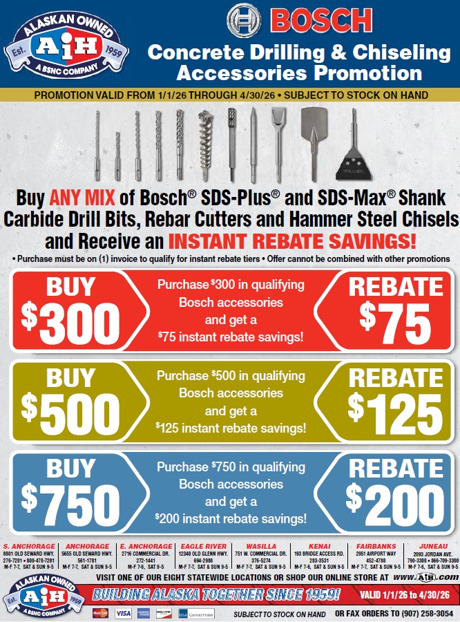 AIH | 2026 Bosch Concrete Drilling & Chiseling Rebate
